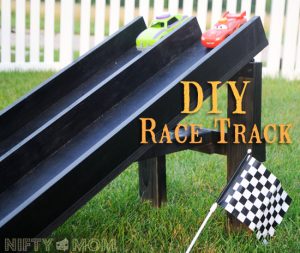 Weekend DIY Project – Wood Race Car Track – Nifty Mom