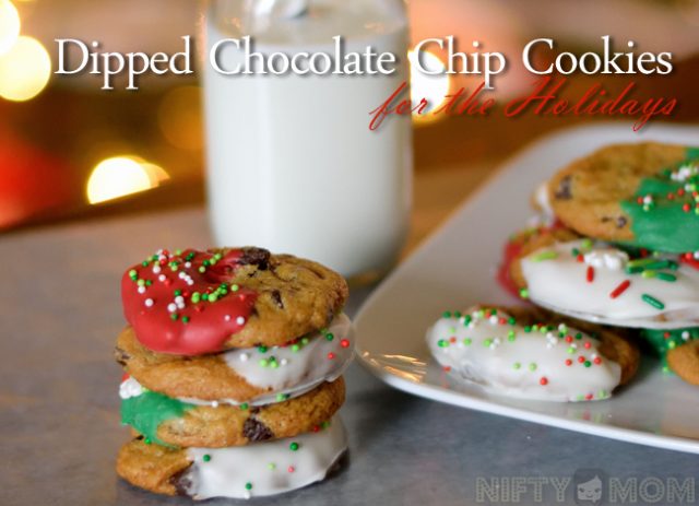 Dipped Chocolate Chip Cookies for the Holidays – Nifty Mom