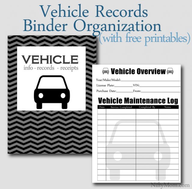 Vehicle Documents Binder Organization {Free Printables} – Nifty Mom