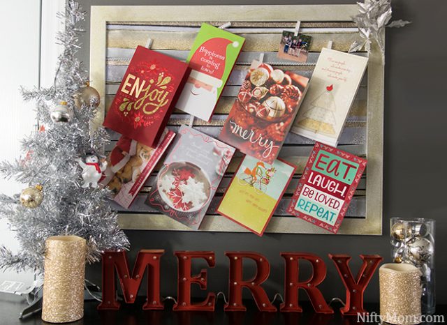 DIY Gold & Silver Christmas Card Display – Nifty Mom
