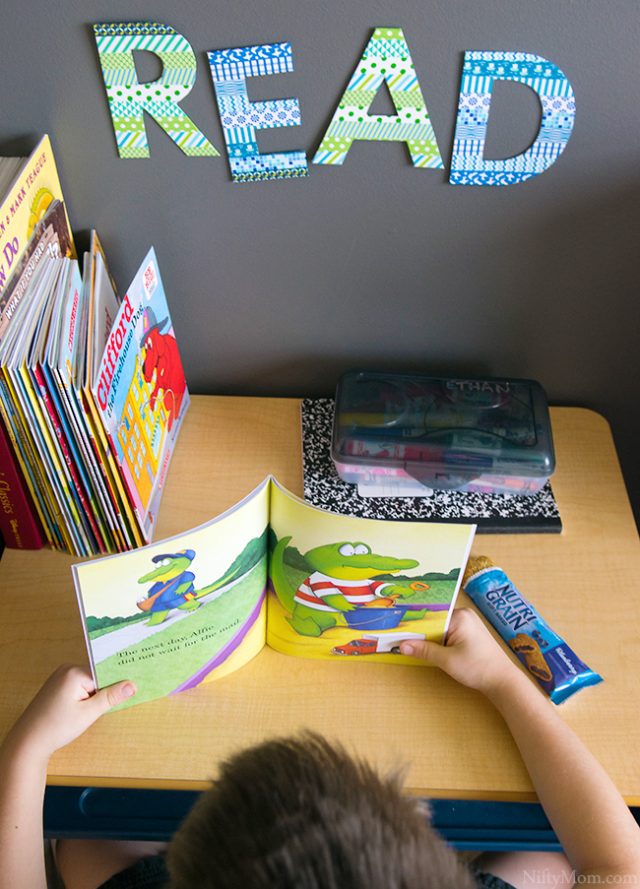 Kid’s Reading Area + DIY Washi Tape ‘READ’ Sign – Nifty Mom