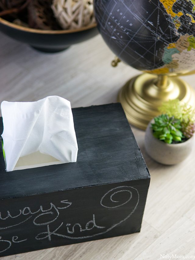 DIY Chalkboard Tissue Box Cover – Nifty Mom