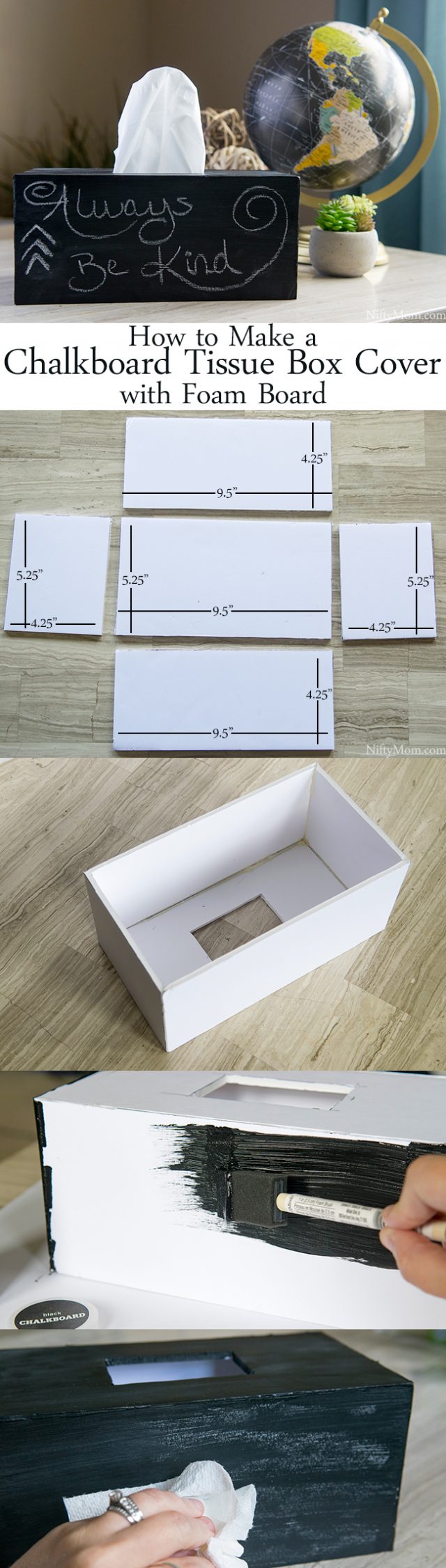DIY Chalkboard Tissue Box Cover – Nifty Mom
