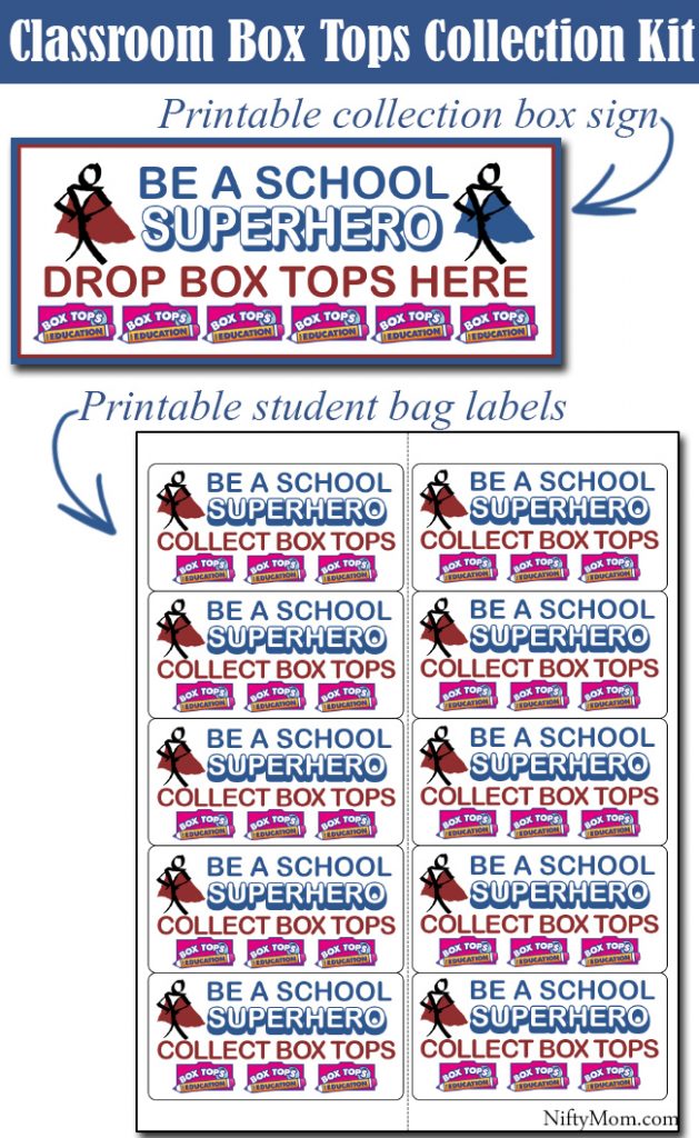 Classroom Box Tops Collection Idea {Superhero Printable Kit} – Nifty Mom