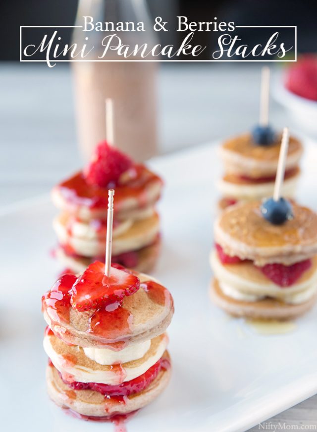 Banana & Berries Mini Pancake Stacks – Nifty Mom