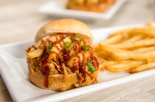 Easy Pulled Pork Sliders Topped with Fries – Nifty Mom