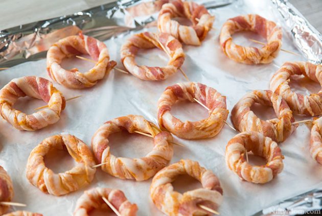 Smoked Spicy Bacon-Wrapped Onion Rings – Nifty Mom