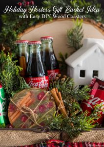 Holiday Hostess Gift Basket Idea + Easy DIY Wood Coasters – Nifty Mom